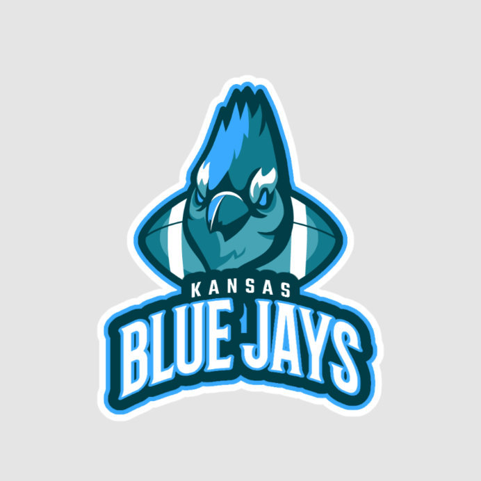 Placeit - Football Team Logo Creator Featuring a Blue Jay Bird Graphic