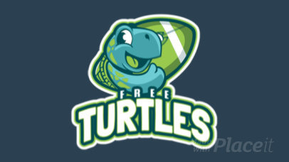 Placeit - Animated Football Logo Maker with a Friendly Turtle Mascot
