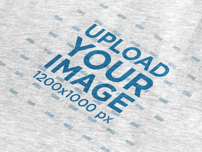 Placeit - Heather Tee Mockup in a Close-Up View