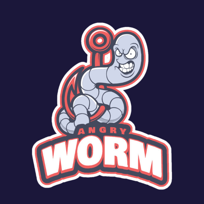 Placeit - Mascot Logo Maker Featuring an Aggressive Worm Cartoon