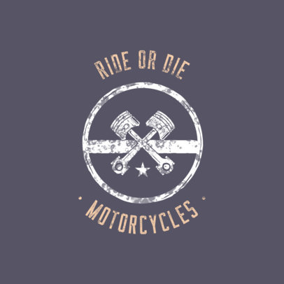 Placeit - Motorcycle Logo Template with a Biker Illustration