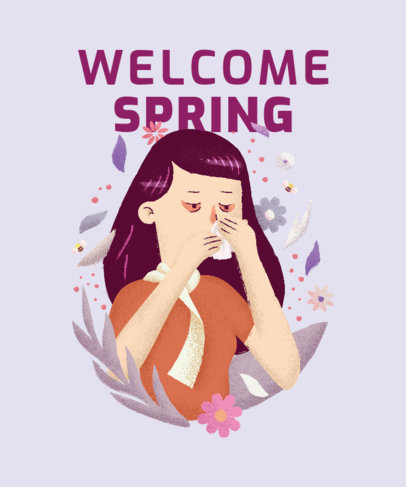 Placeit - T-Shirt Design Template Featuring Funny Spring Allergy ...