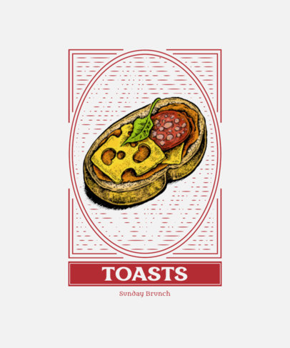 Placeit - T-Shirt Design Template with Realistic Illustrations of Fast Food
