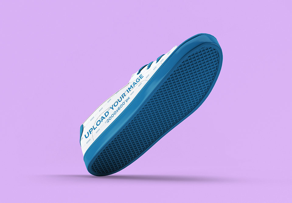 Placeit - Shoe Mockup Featuring a Colored Backdrop