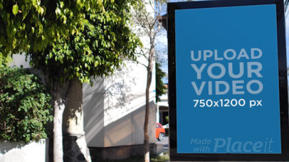 Placeit - MUPI Mockup Placed on an Urban Lamp Post