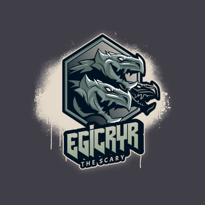 Placeit - Emblem Logo Creator of a Three-Headed Dragon Featuring a ...