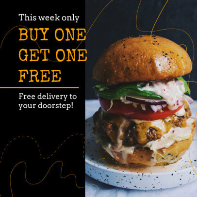 Placeit - Food-Themed Instagram Post Design Template for Free Delivery ...