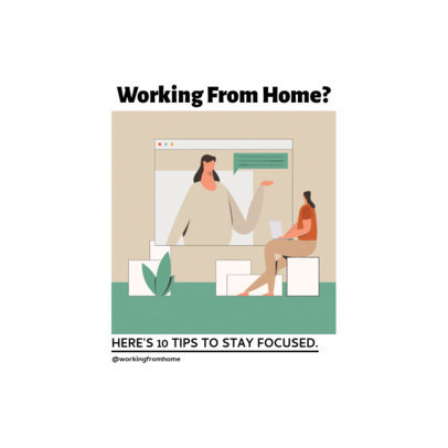 Placeit - Instagram Post Template with Home Office Tips
