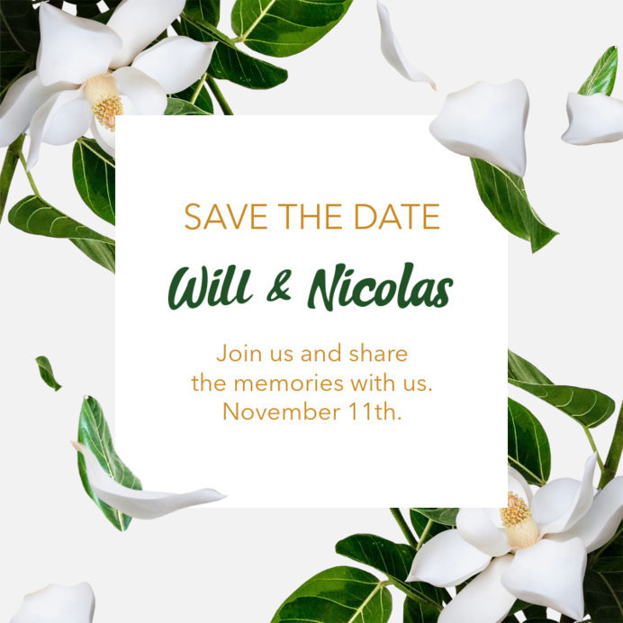 Placeit - Instagram Post Design Template for a Save the Date Post