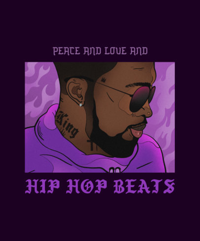 Placeit - Illustrated T-Shirt Design Template with a Hip Hop Style