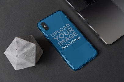 Placeit - Clear Phone Case Mockup Featuring a Cool Ornament