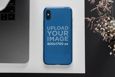 Placeit - Mockup of a Clear Phone Case Featuring a Monochromatic Background