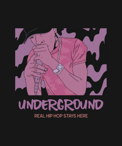 Placeit - T-Shirt Design Creator with a West Coast Rapper Graphic