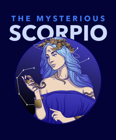 Placeit - T-Shirt Design Creator Featuring an Illustrated Libra Zodiac Sign