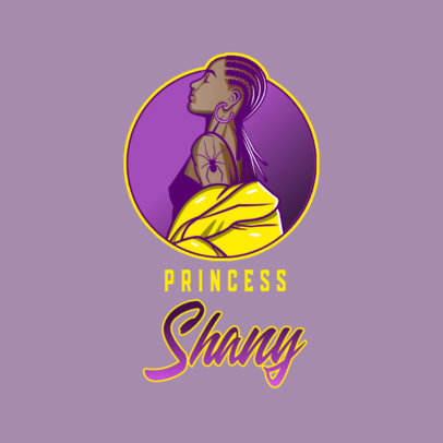 Placeit - Logo Creator for Artists with a Female Character and a Neon Mask