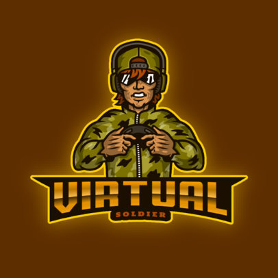 Placeit - Illustrated Logo Template Featuring a Cool-Looking Gamer