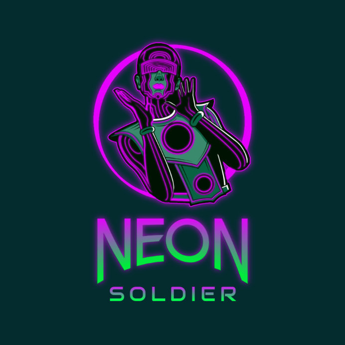 Placeit - Gaming Logo Template Featuring a Warrior in a Futuristic Suit