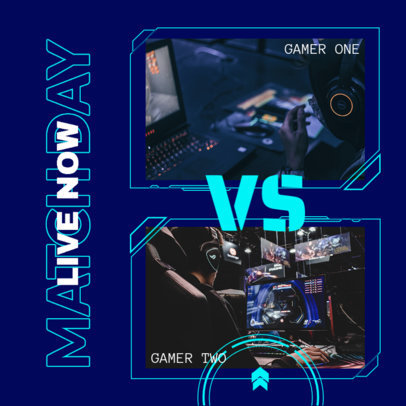 Placeit - Instagram Post Template for a Live Gaming Match Ad