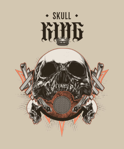 Placeit - Scary T-Shirt Design Template Featuring a Fragmented Skull ...