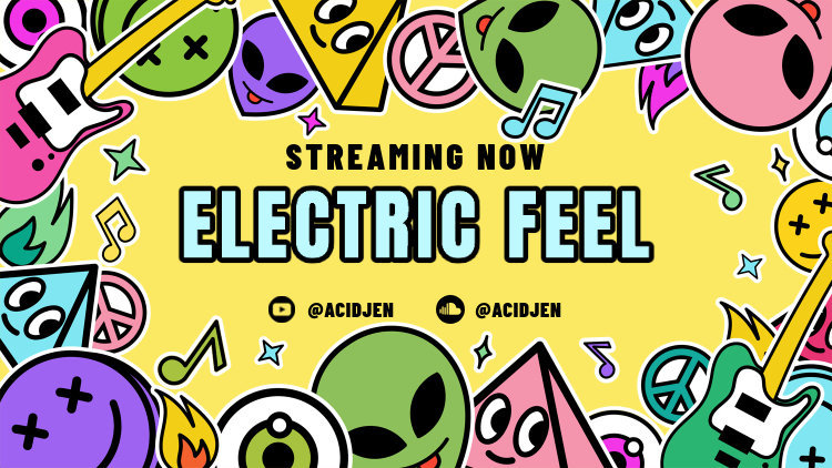 Placeit - Twitch Banner Generator Featuring Music and Alien Graphics