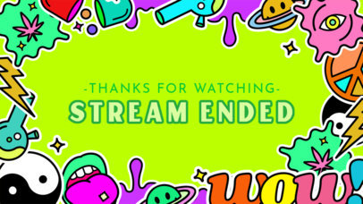 Placeit - Twitch Banner Template Featuring Retro Psychedelic Stickers