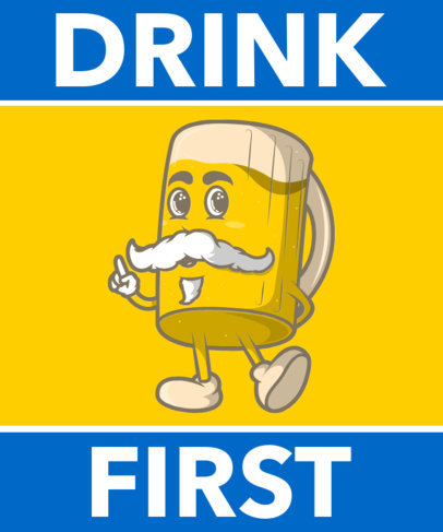 Placeit - T-Shirt Design Generator Featuring a Dancing Beer Mug Cartoon