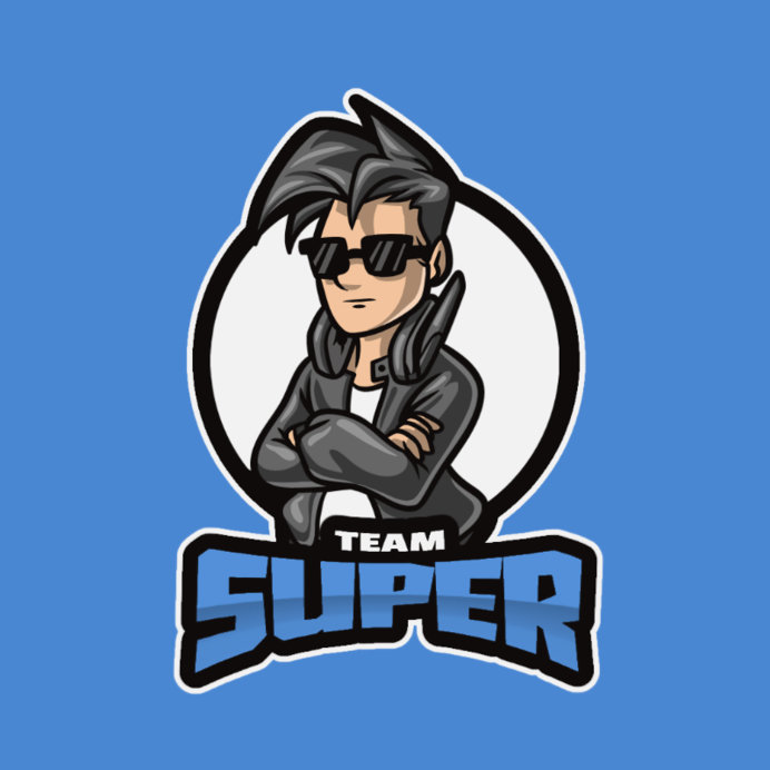 Placeit - Illustrated Logo Template Featuring a Cool-Looking Gamer