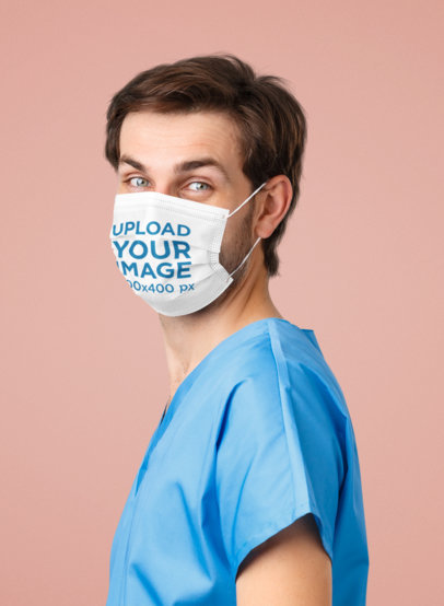 Placeit - Closeup Mockup of a Doctor Wearing a Face Mask in a Studio