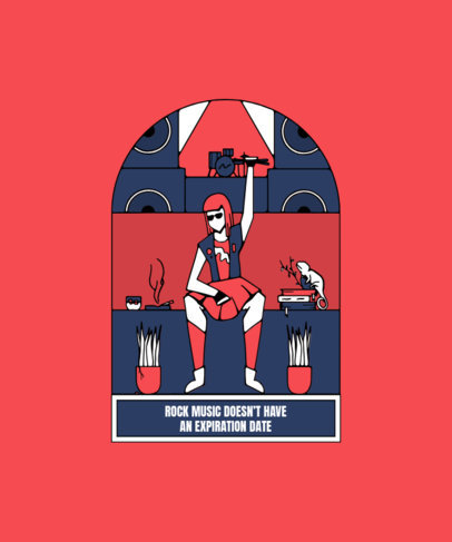 Placeit - T-Shirt Design Template Featuring a Funk Singer