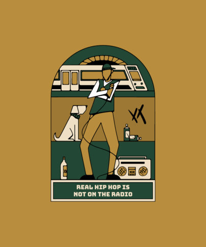 Placeit - T-Shirt Design Template Featuring a Funk Singer