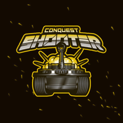 Placeit - Gaming Logo Template Featuring a Battle Tank Clipart