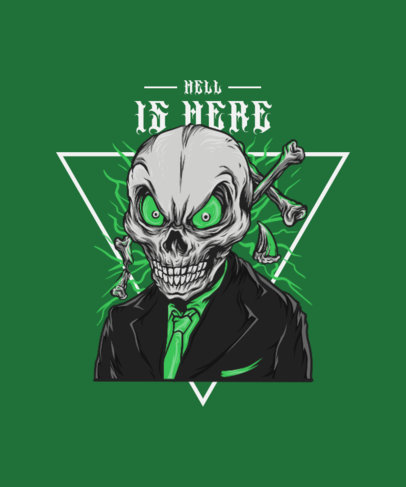 Placeit - T-Shirt Design Maker Featuring a Skeleton Rapper