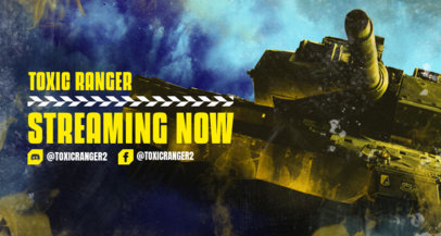Placeit - War-Themed Twitch Banner Template for a Gaming Streamer