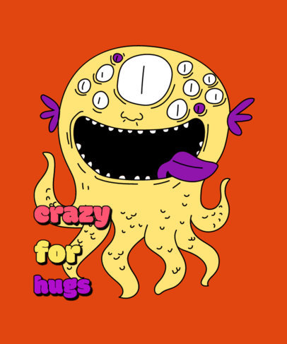 Placeit - T-Shirt Design Template with Crazy Distorted Cartoon Characters