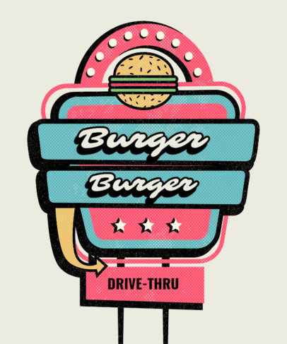 Placeit - T-Shirt Design Maker Featuring Retro Drive-in Signs Illustrations