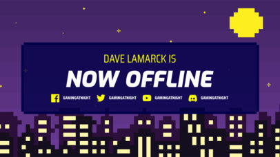 Placeit - Twitch Offline Banner Generator Featuring a Pixel Art Night Sky