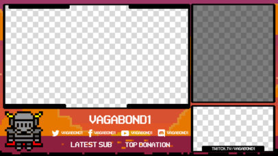Placeit - OBS Stream Overlay Template Featuring 8-Bit Characters