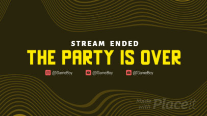 Placeit - Twitch Stream Ending Screen Video Maker Featuring Wavy Lines
