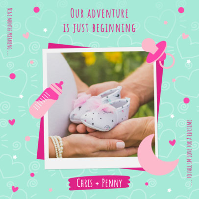 Placeit - Instagram Post Design Template Featuring a Pregnancy Announcement