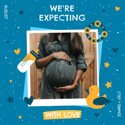 Placeit - Instagram Post Design Template for a Pregnancy Reveal