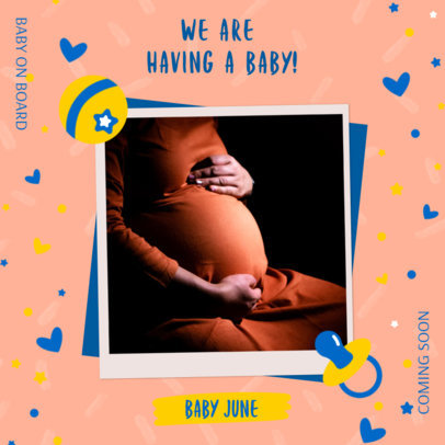 Placeit - Pregnancy Announcement Instagram Post Design Template for ...