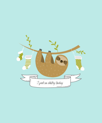 Placeit - T-Shirt Design Creator with an Illustration of a Cute Sloth