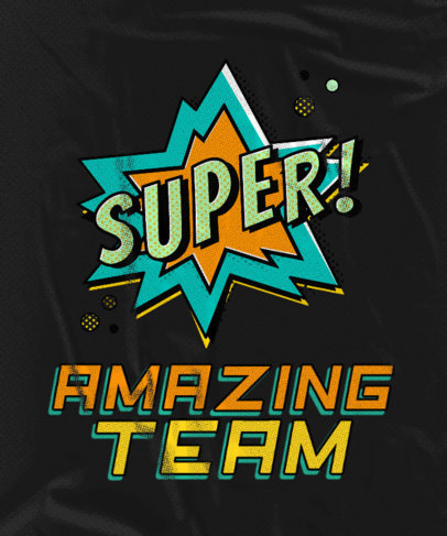 Placeit - Comic Book-Themed T-Shirt Design with Onomatopoeia Graphics