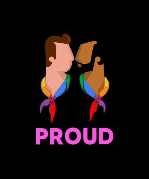 Placeit - Illustrated T-Shirt Design Template With an LGBTQ Pride Message