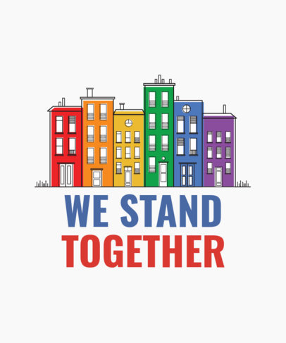 Placeit - T-Shirt Design Template with LGBTQ Pride-Themed Graphics