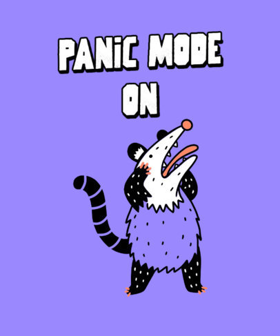 Placeit - Funny T-Shirt Design Generator Featuring a Stressed Possum ...