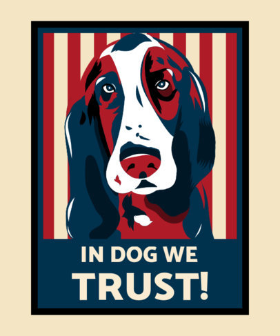 Placeit - T-Shirt Design Template for a Funny Dog Campaign Featuring a ...