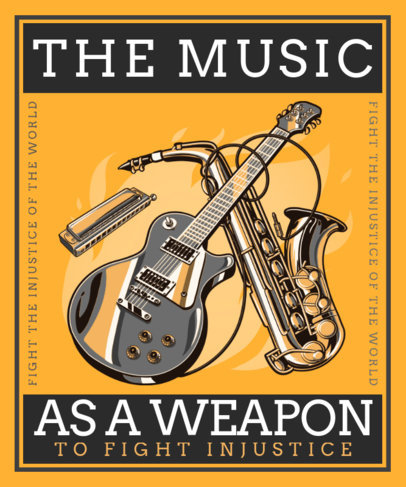 Placeit - T-Shirt Design Maker Featuring Illustrated Musical ...