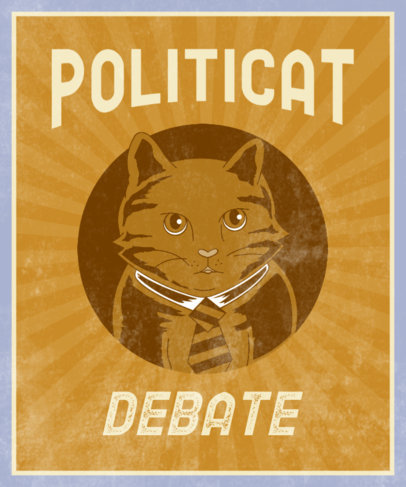 Placeit - Cat-Themed T-Shirt Design Template with a Political ...