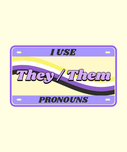 Placeit - Fun LGBTQ T-Shirt Design Template with a License Plate Graphic